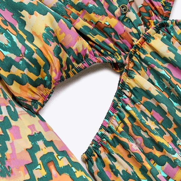 Zara | Dresses | Nwt Zara Cut Out Printed Midi Dress M | Poshmark